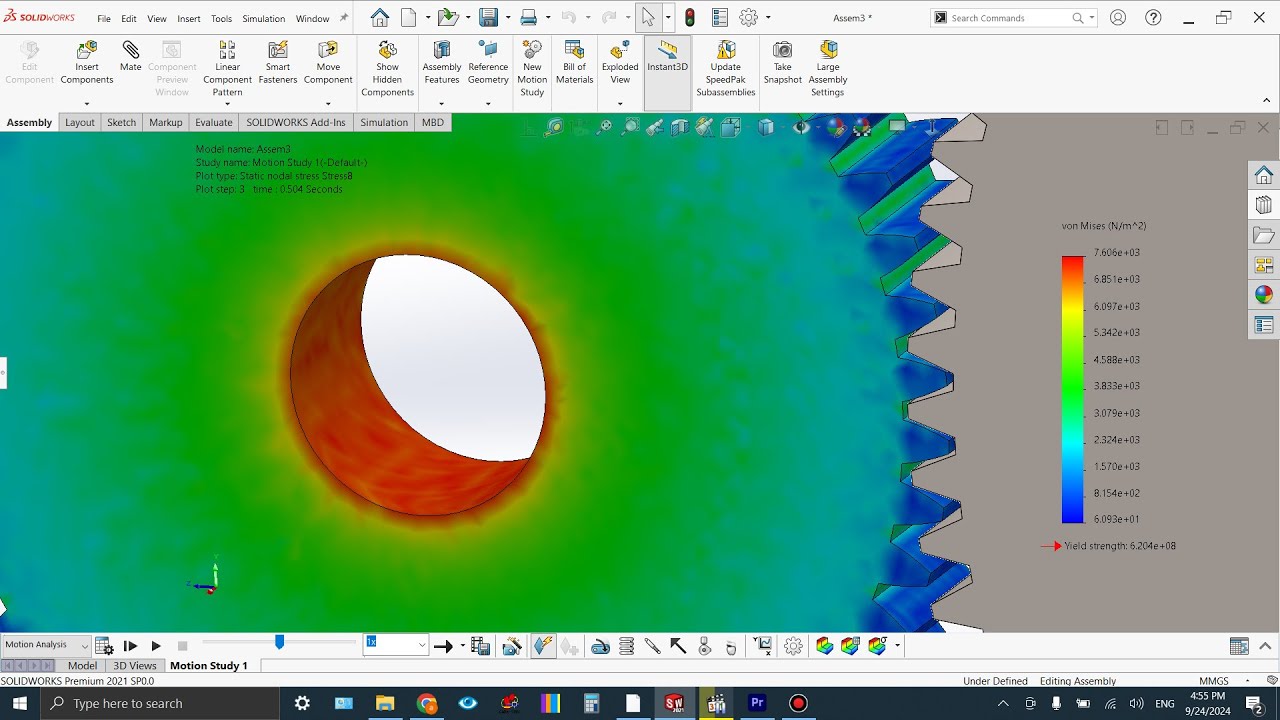 SOLIDWORKS Gears motion analysis - YouTube