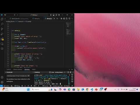 Binary search in c languange part 2 - YouTube