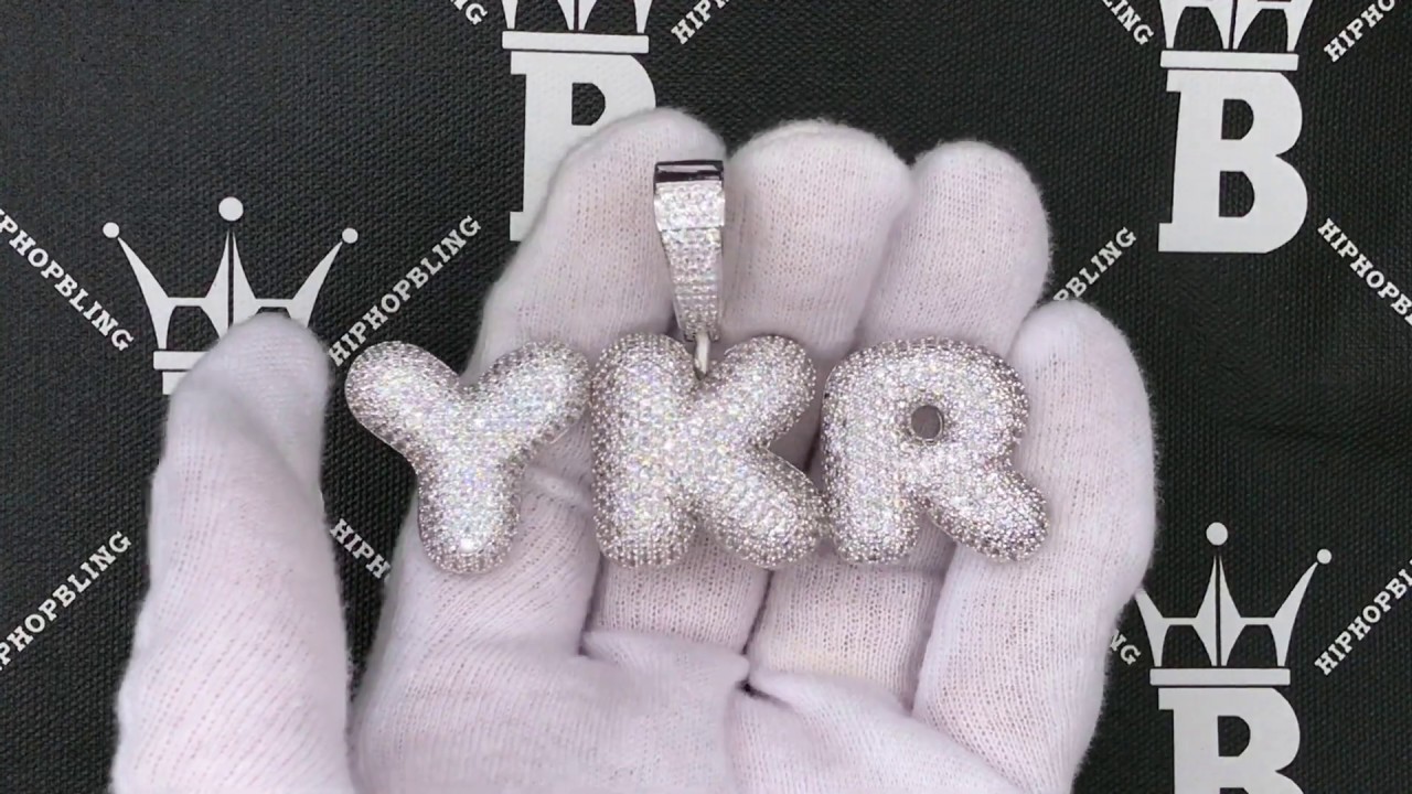 YKR Hip Hop Bling Custom Name Pendant | Personalized Bubble Letter Hip ...