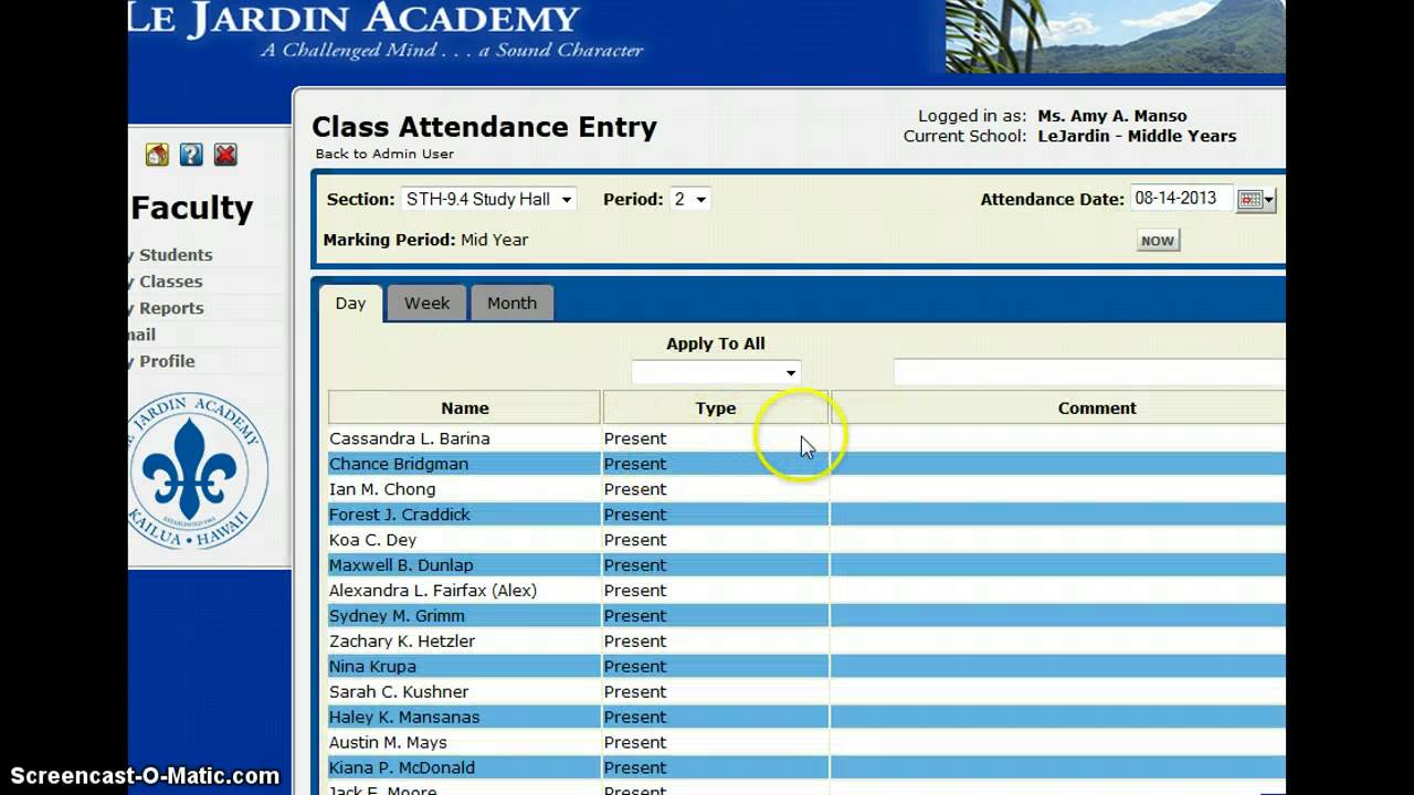Attendance in MyBackPack - YouTube