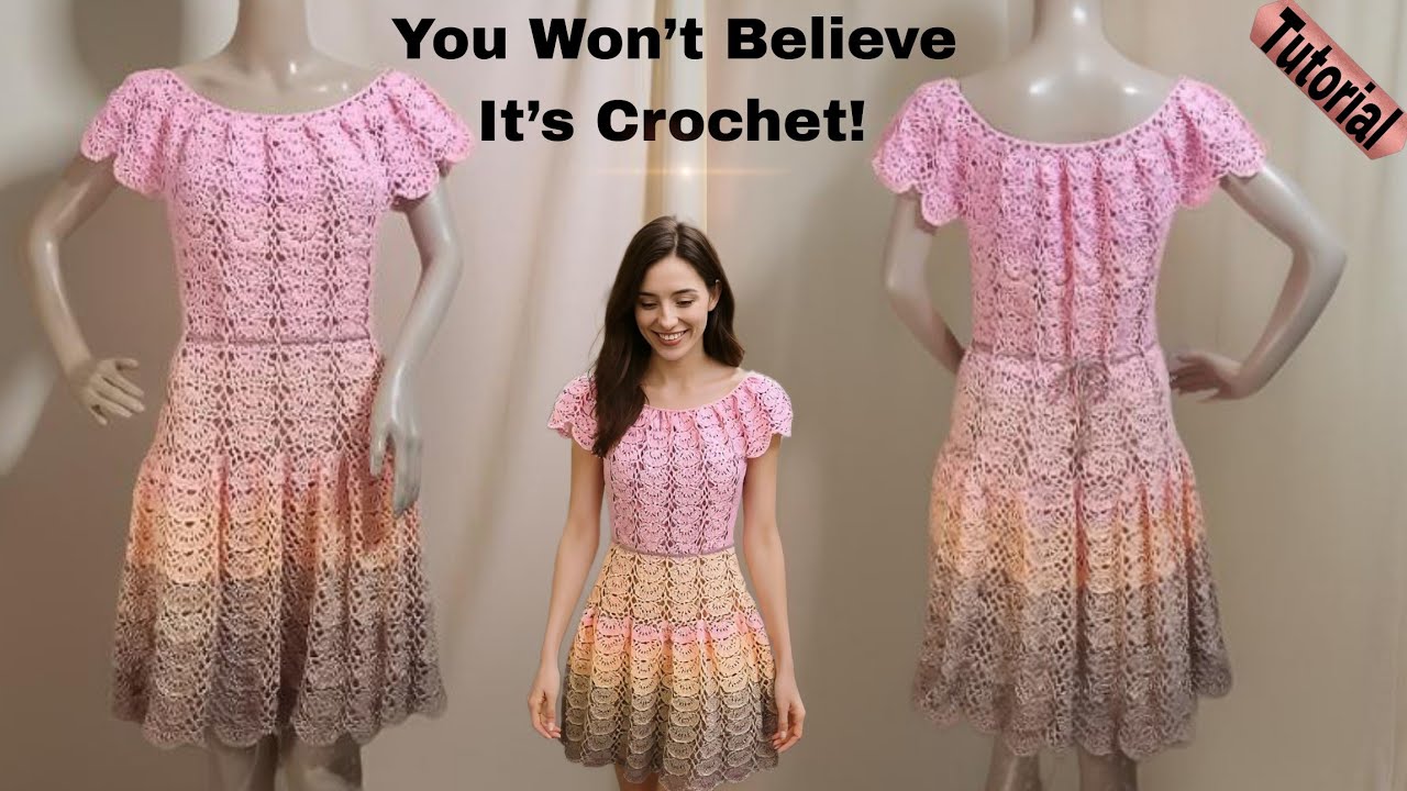 🧶 Easy Crochet Lacy Dress Tutorial – Make Your Own Stylish Outfit! 🧶 ...