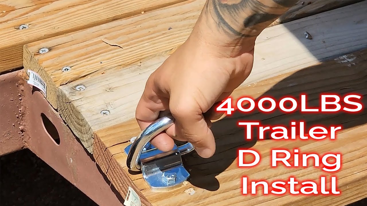 Installing some 4000lbs/12000lbs D rings on my homemade trailer project ...
