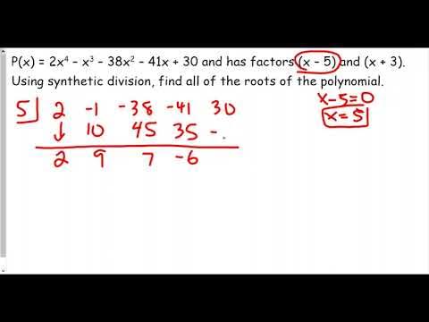 Finding Roots Using Synthetic Division - YouTube
