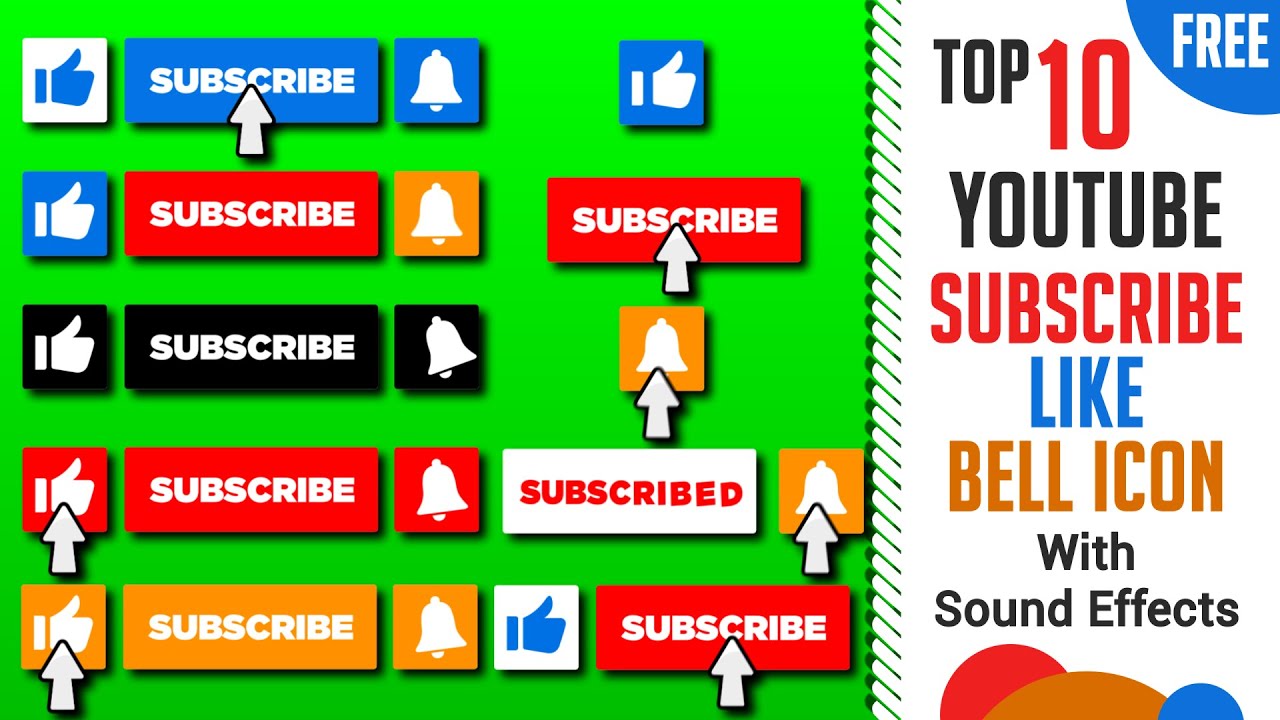Top 10 Green Screen Subscribe Button With Sound Effects || 4K - YouTube