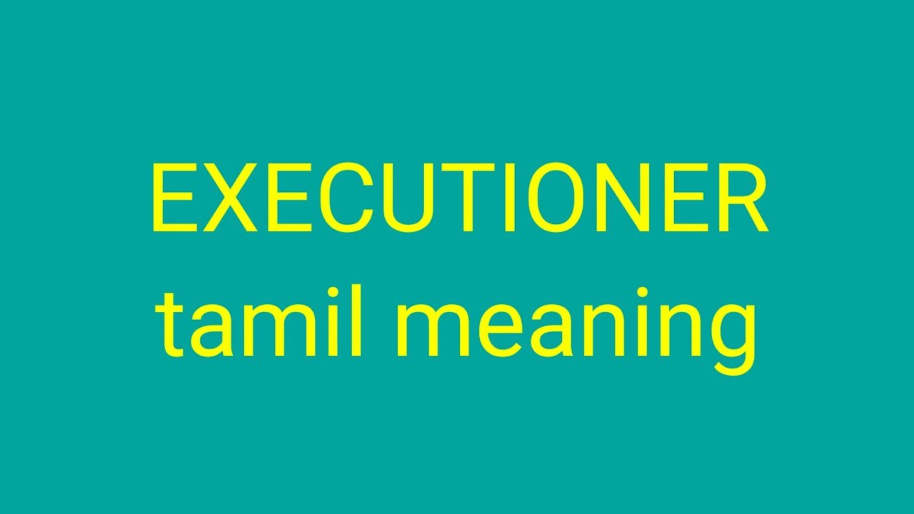 EXECUTIONER tamil meaning/sasikumar - YouTube