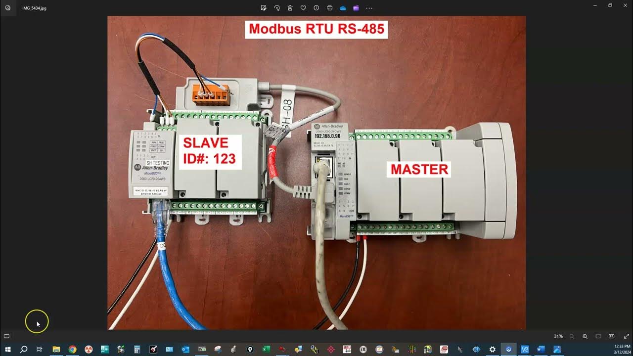 Allen Bradley Micro850 Modbus RTU Master RS-485 - YouTube