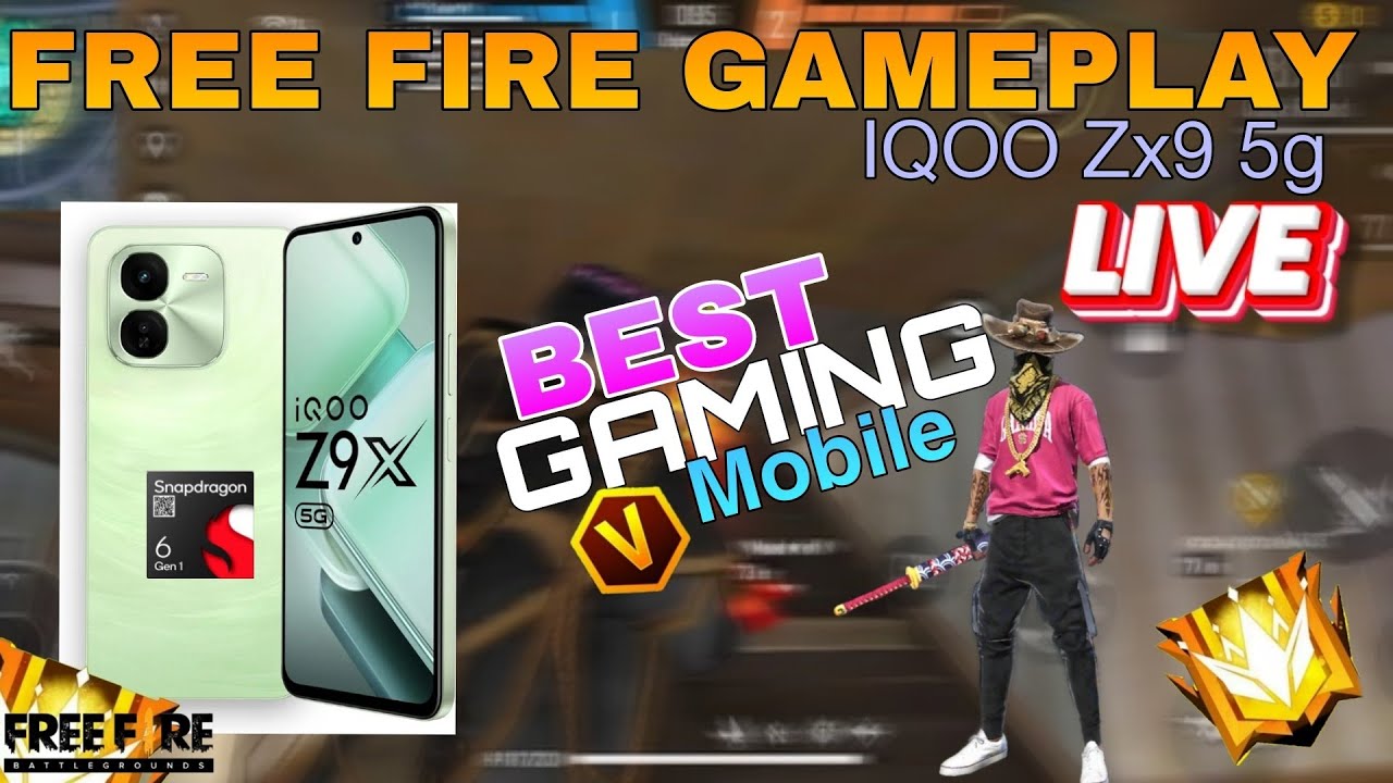 IQOO Z9x 5g FREE FIRE GAMEPLAY 💀( SNAPDRAGON 6 GEN 1 ) Gaming mobile # ...