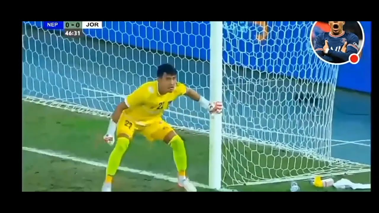 What a save penalty by deep karki Nepal vs Jordan - YouTube