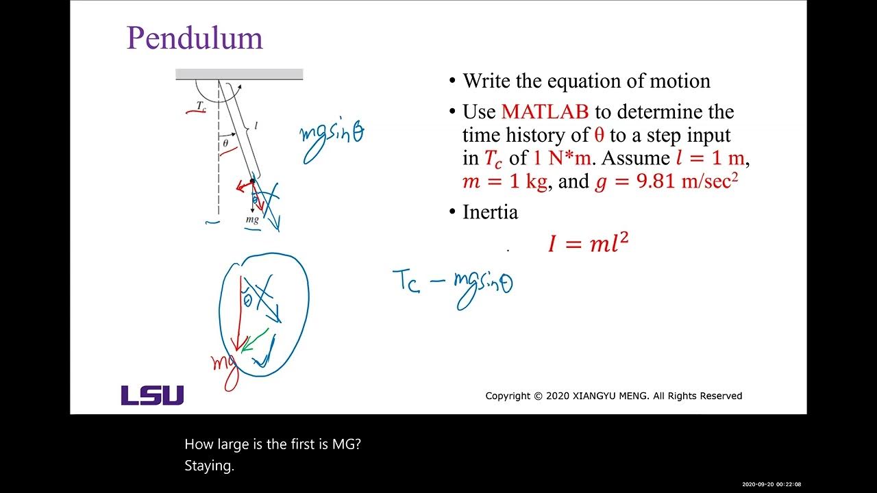 Modeling of Dynamical Systems: Pendulum - YouTube