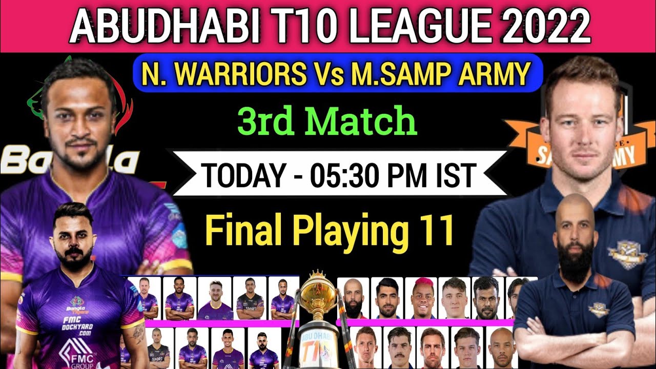 Abudhabi T10 League 2023 3rd Match Bangla Tigers Vs Morrisville Samp ...