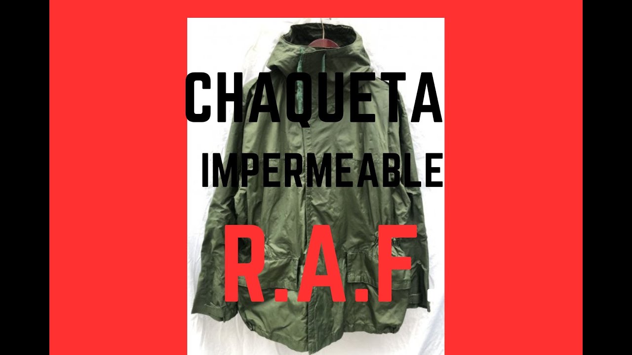 "WATERPROOF JACKET GREEN OLIVE RAF" Chaqueta impermeable Royal Air ...