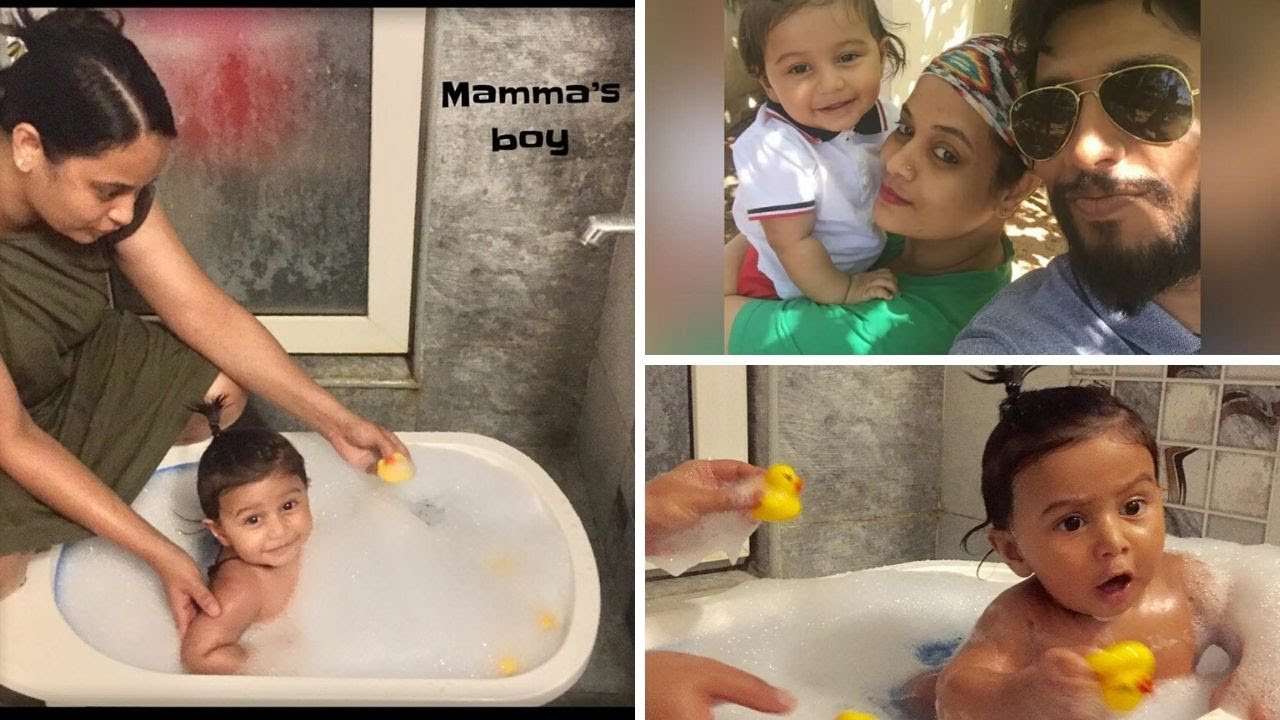Actress Suja Varunee Spending and Teaching Swim To her boy baby advaith ...