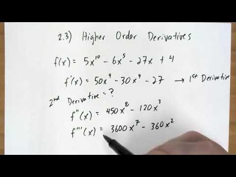 MATH201 2 2 Higher Order Derivatives - YouTube