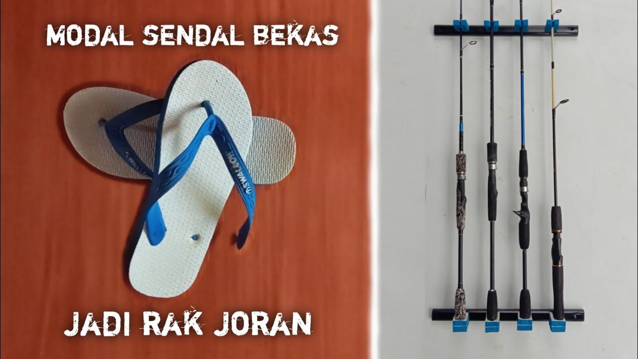 Cara bikin rak joran bahan sendal bekas || how to make a fishing rod ...