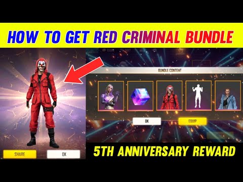 How To Get Red Criminal Bundle | Free Fire 5th Anniversary Event | Free ...