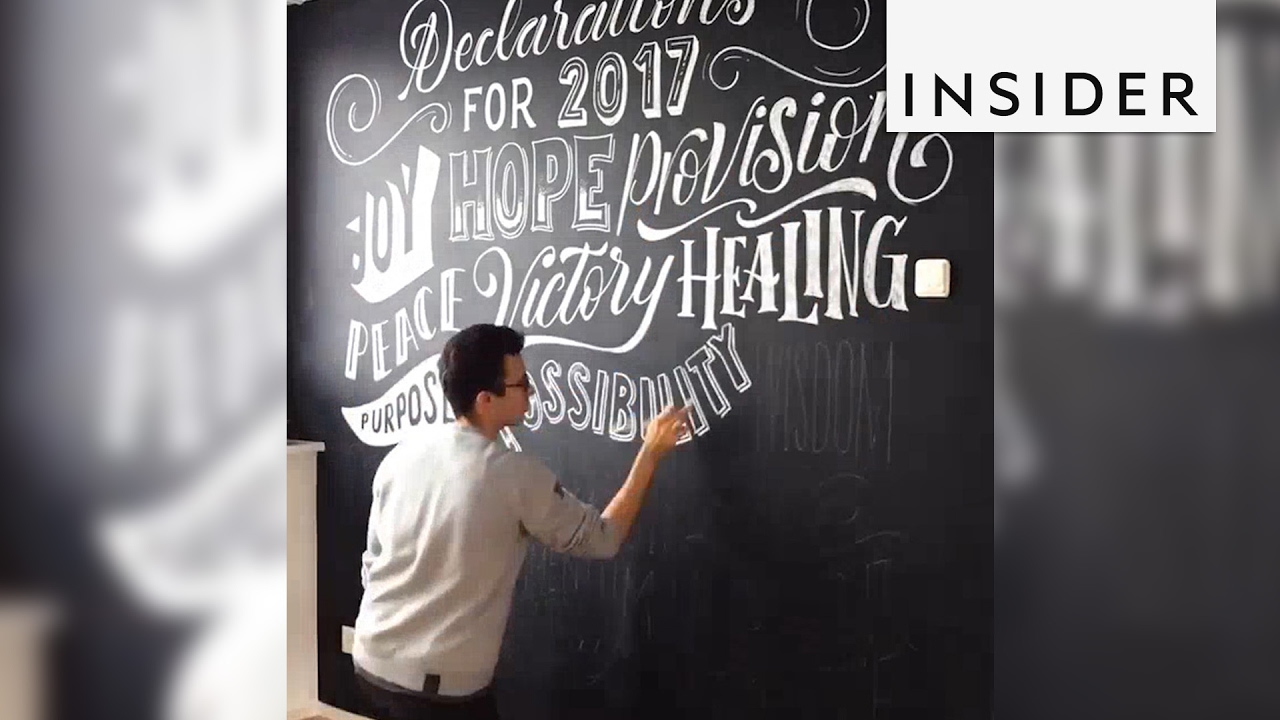 A Zurich artist's hand lettering transforms chalkboards - YouTube