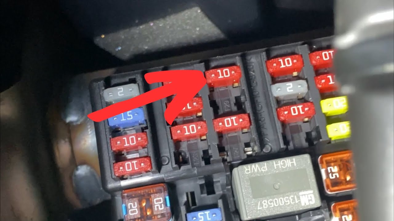 Headlamp Switch Fuse 10A Location Chevrolet Sonic 2012-2020 - YouTube
