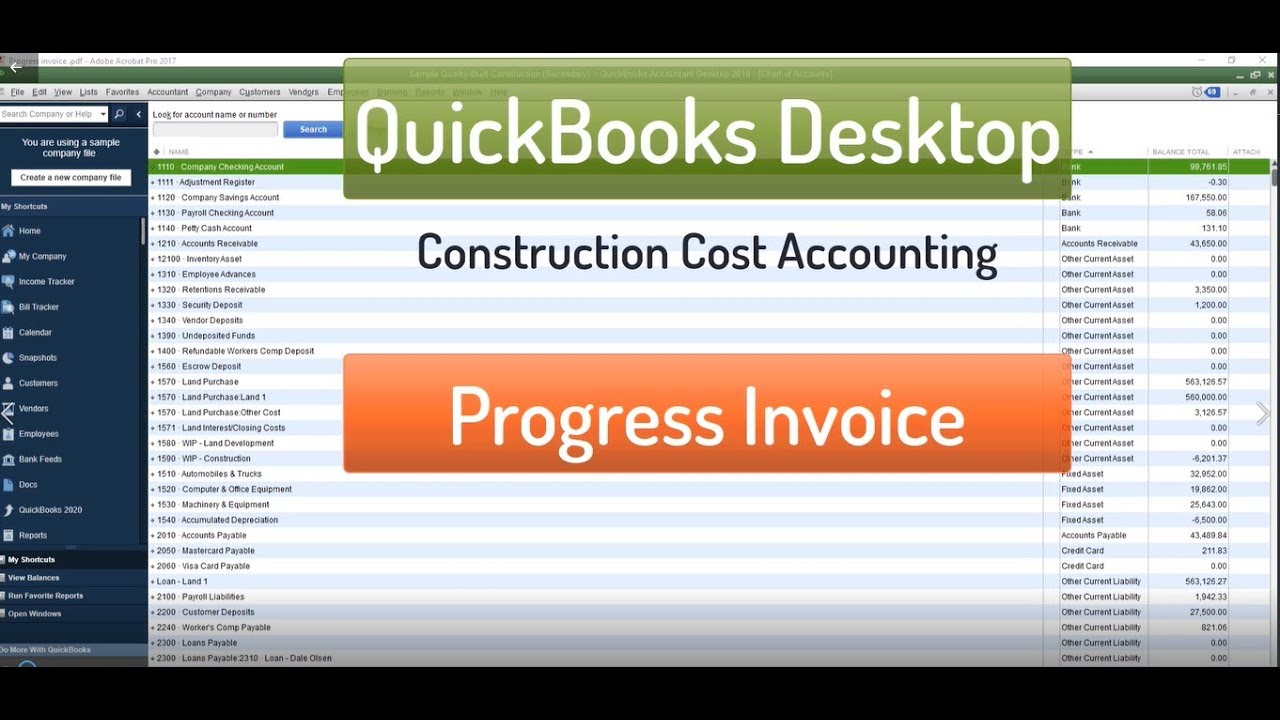 Progress Invoice - Construction Accounting - YouTube
