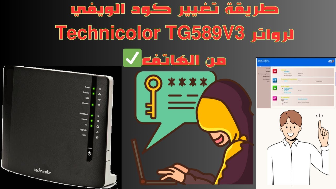 كيفية تغييركود الويفي لراوتر Technicolor TG589VN V3 اتصالات المغرب ...