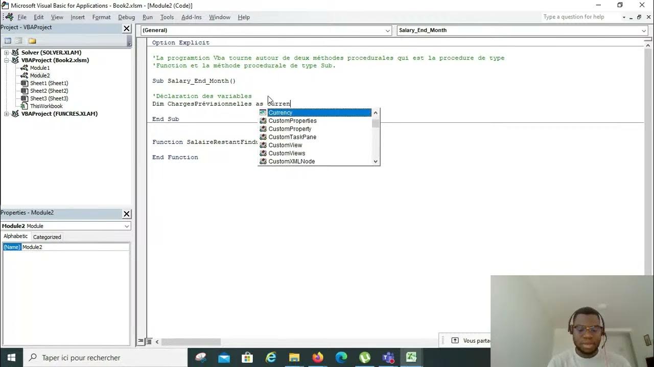 Initiation à la programmation VBA appliquée à la finance - YouTube