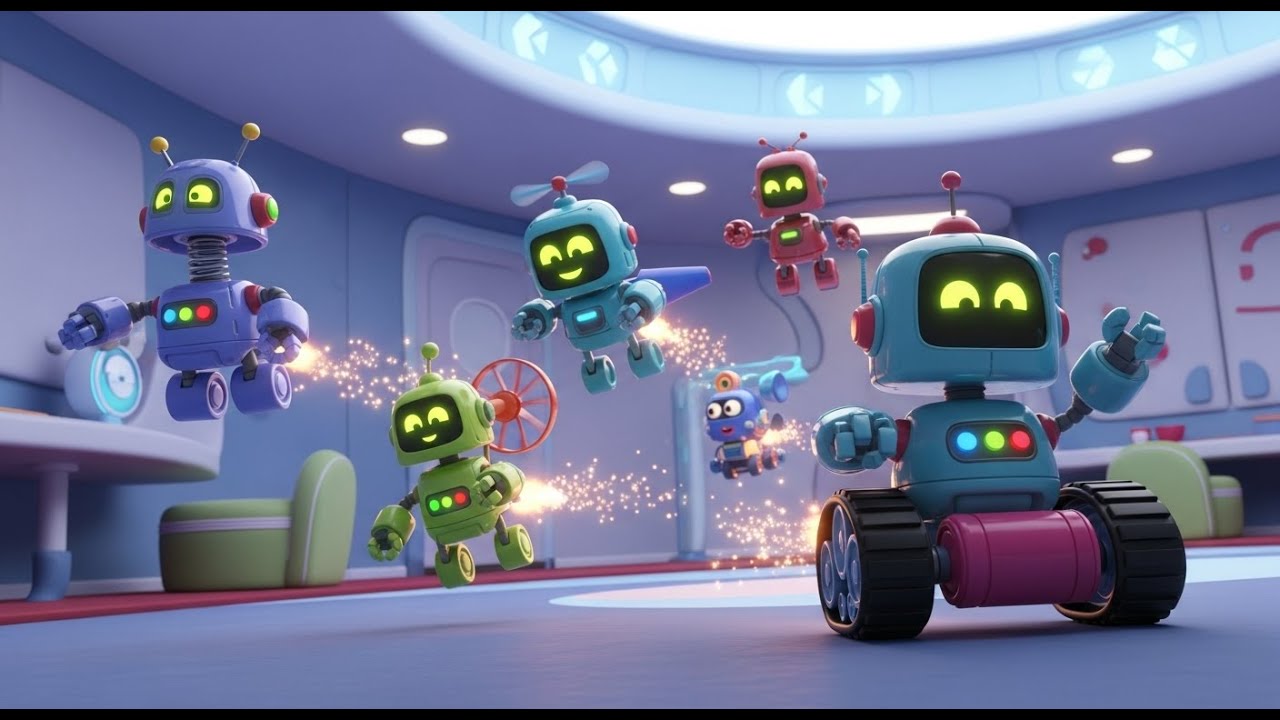 Counting Robots Buzzing Around | Fun Nursery Rhyme Song for Kids - YouTube