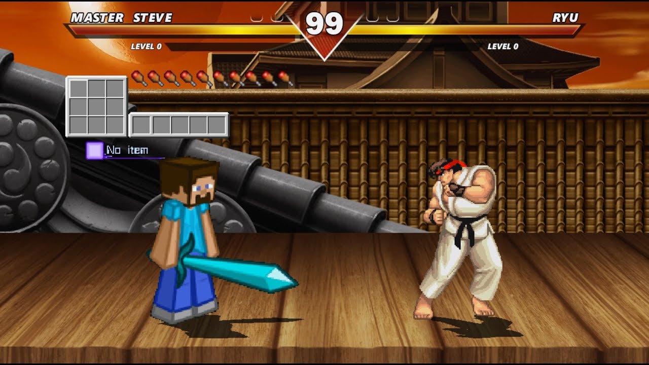 Minecraft Steve VS Ryu，INSANE FIGHTING！ - YouTube