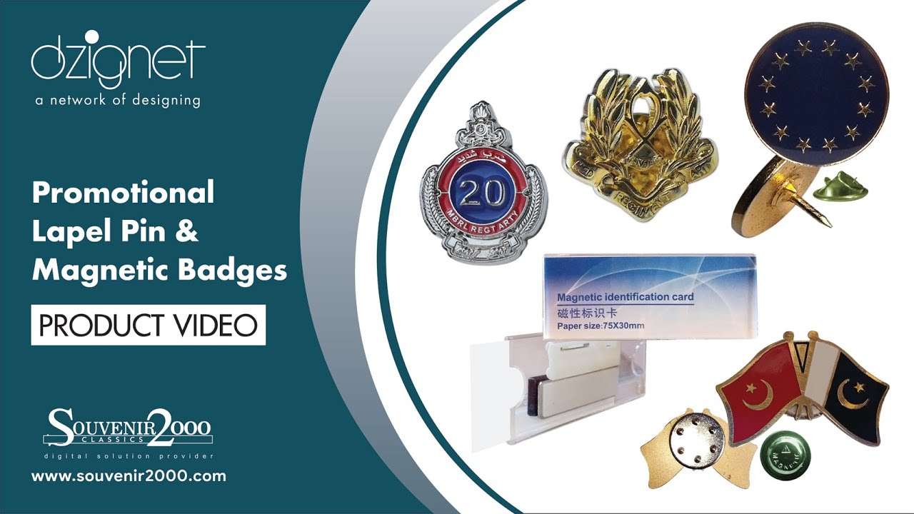 Promotional Customized Pin & Magnetic Badges - YouTube