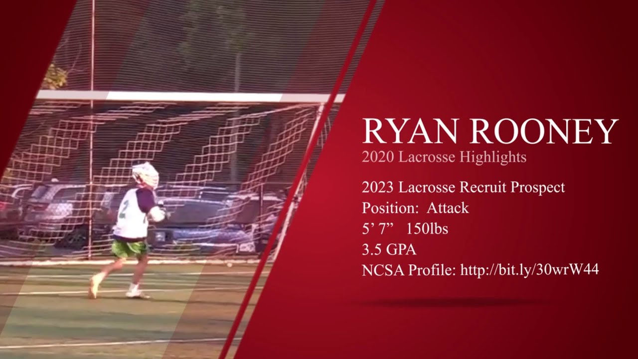 Ryan Rooney 2020 Lacrosse Highlights - YouTube