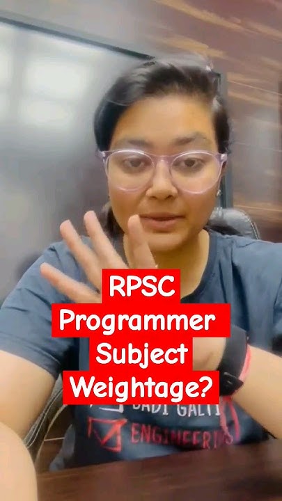 Rpsc Programmer Subject Weightage Rpscprogrammer Shorts Youtube
