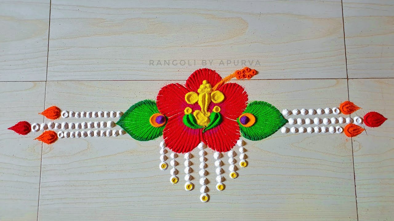 Ganesh Chaturthi Rangoli. Ganpati Rangoli Design. Border Rangoli ...