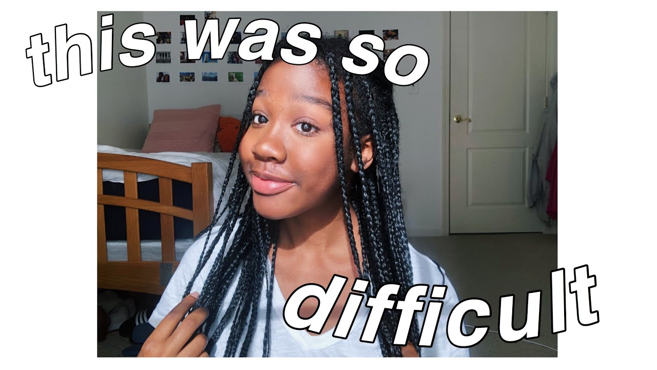 installing knotless box braids on myself (first time ever!) - YouTube