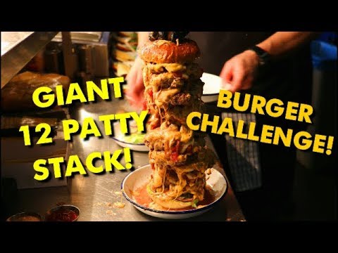 Giant Burger Stack Challenge from The Beefy Boys 🍔🍔🍔🏆 - YouTube