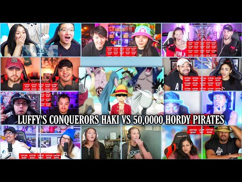 Luffy's Haki vs 50,000 Hordy Pirates Reaction Mashup | One Piece Episode 554