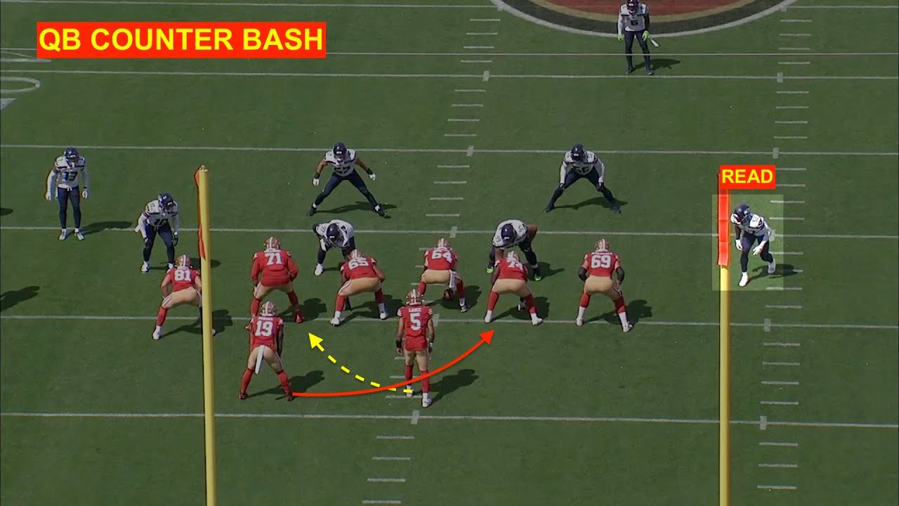 49ers QB counter bash vs SEA week 2 2022 - YouTube