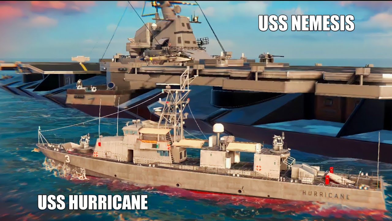 Size comparison of USS Nemesis and USS Hurricane - modern warships ...