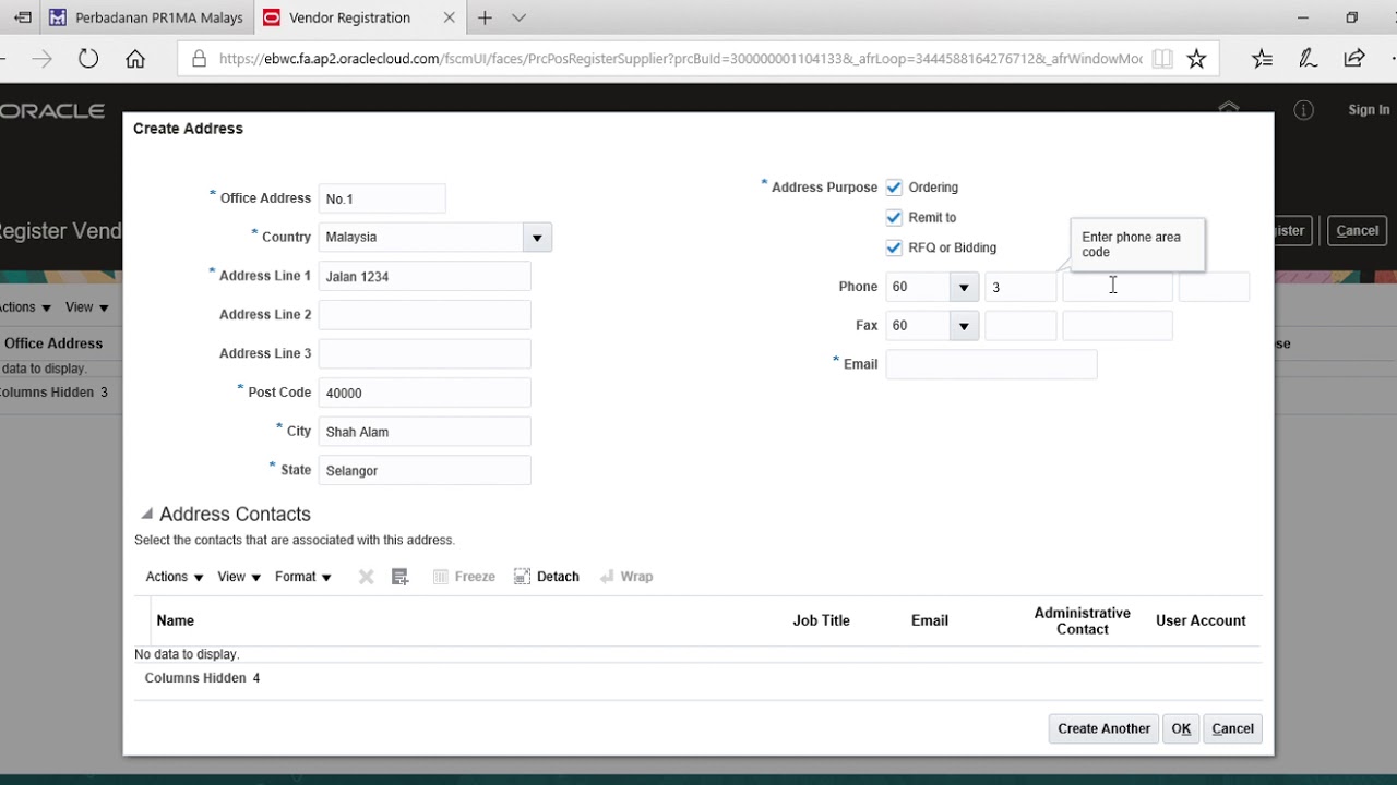 Vendor Registration Guide Pt 3 Address - YouTube