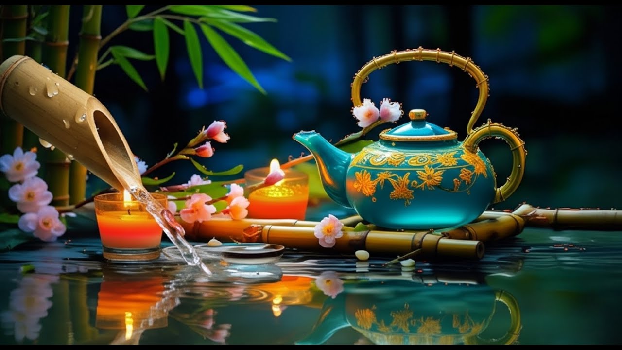 Peaceful Campfire & Waterfall • Relaxing Fire & Flowing Water Sounds ...