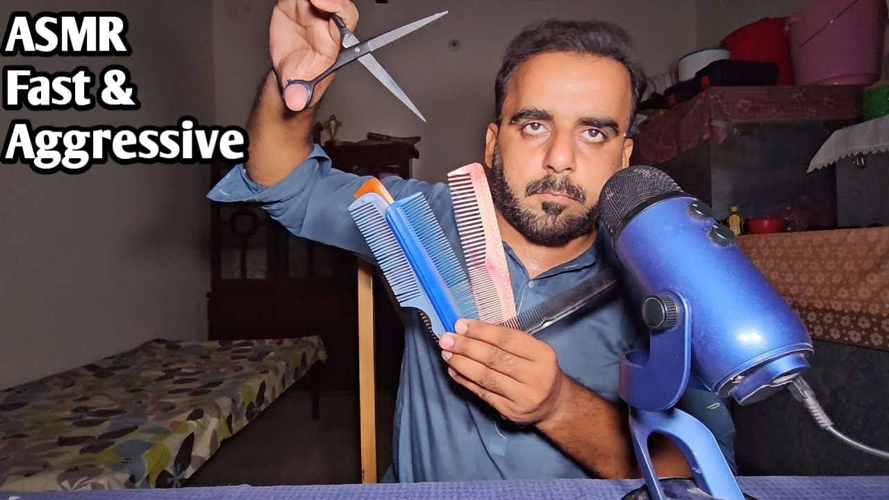 ASMR Fastest & most aggressive Haircut - YouTube