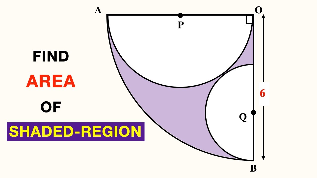 Find Area Of Shaded Region In Just A Few Steps | Quarter circle radius ...
