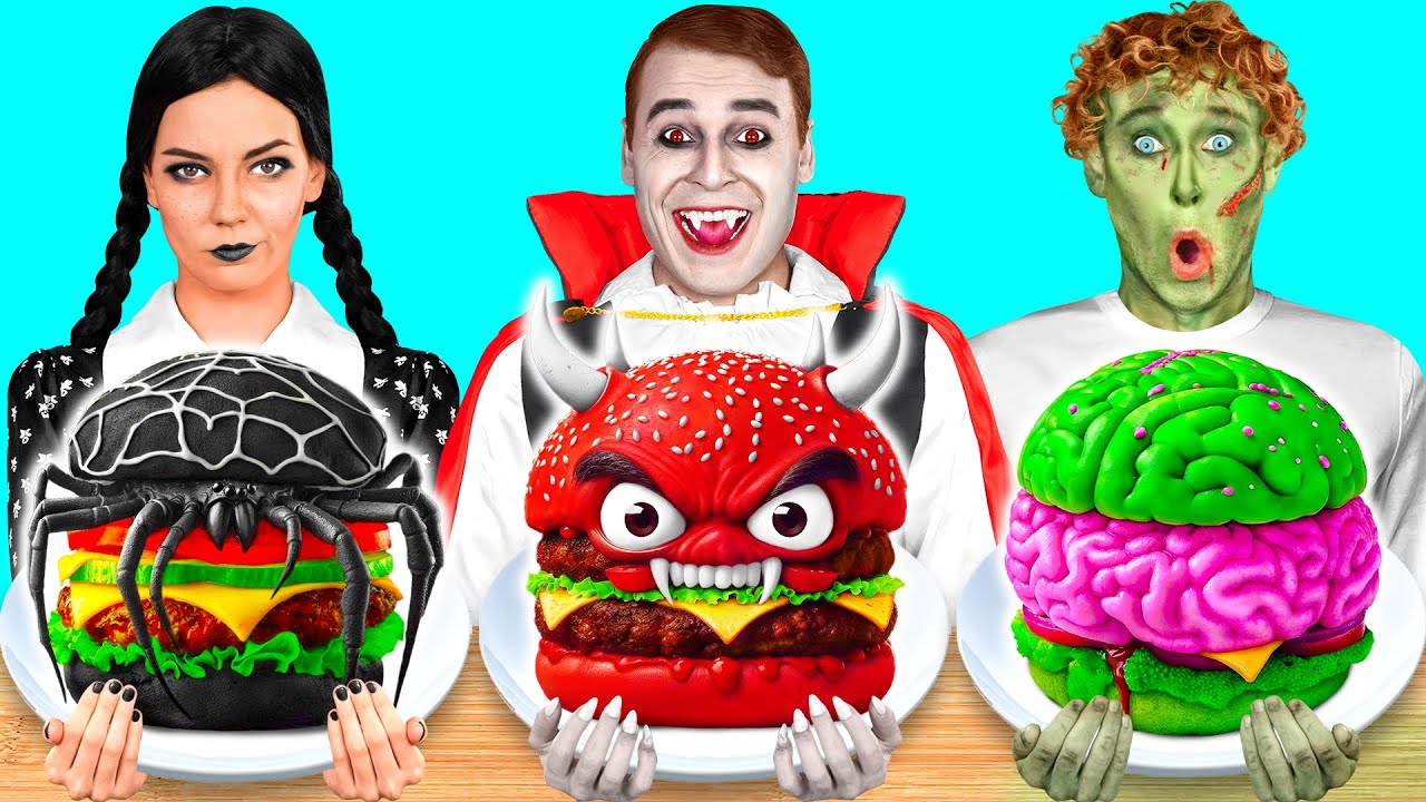 Wednesday vs Vampire vs Zombie Cooking Challenge | Kitchen Battle with ...