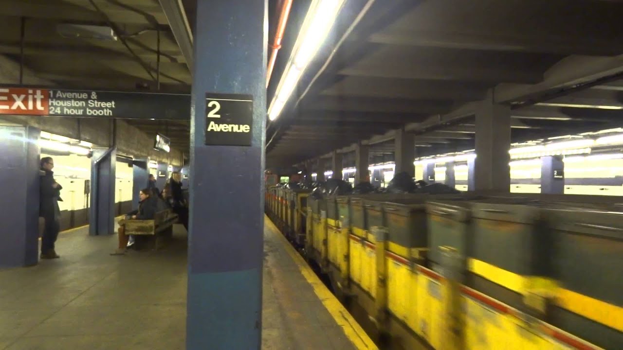 NYC Subway Special: Redbird Garbage Train Leaving 2nd Avenue - YouTube