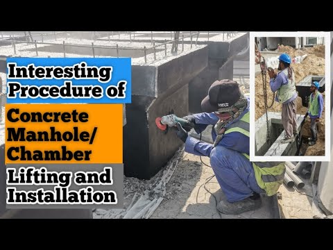 how to install concrete Manhole /Chamber | lifting and Installation of ...
