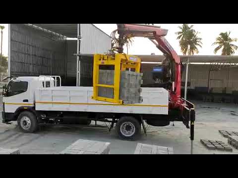 Hydrolift 1175 crane fitted for bricks loading and unloading - YouTube
