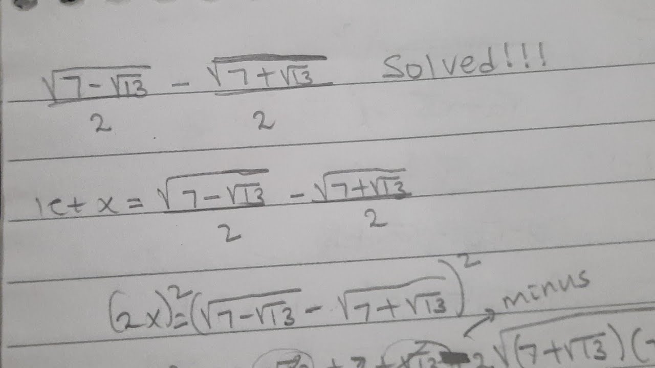 Simplification of irrational numbers using square root identities - YouTube