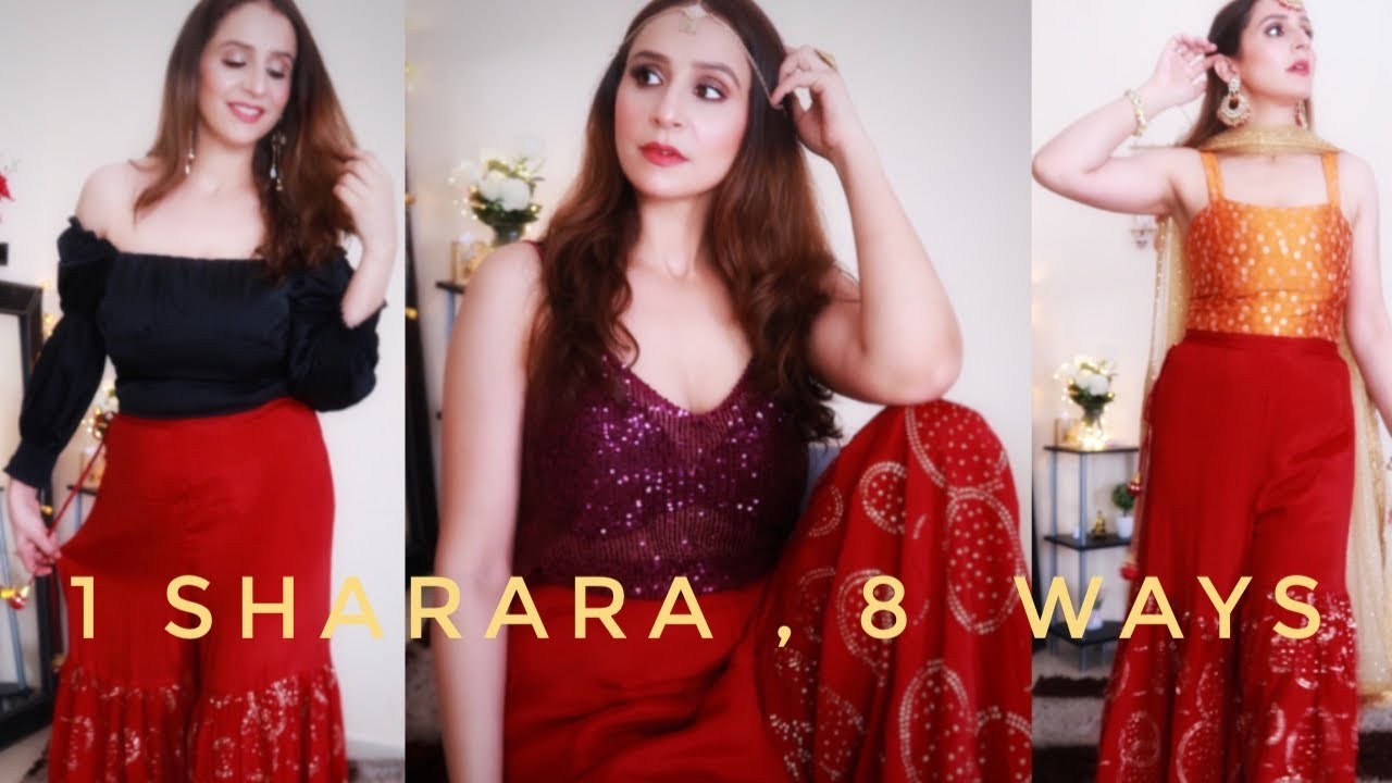 How to style 1 Sharara in 8 different ways (Part 5) || By Monika - YouTube