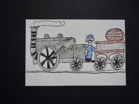 Let's Draw an 1830 Steam Engine Train! - YouTube