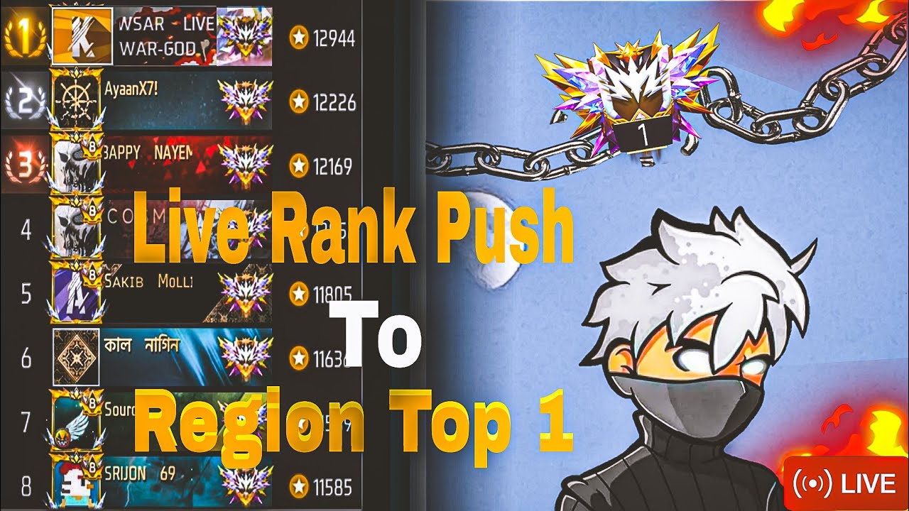 New Grandmaster Top 1 Push V Badge Lobby FF LIVE Free Fire LIVE! #ff # ...
