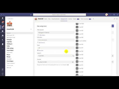 Virtual sinifdə testin təyin olunması