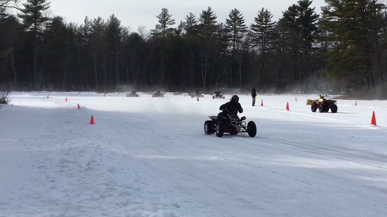 Waterboro, ME ice racing quads 2017 - YouTube