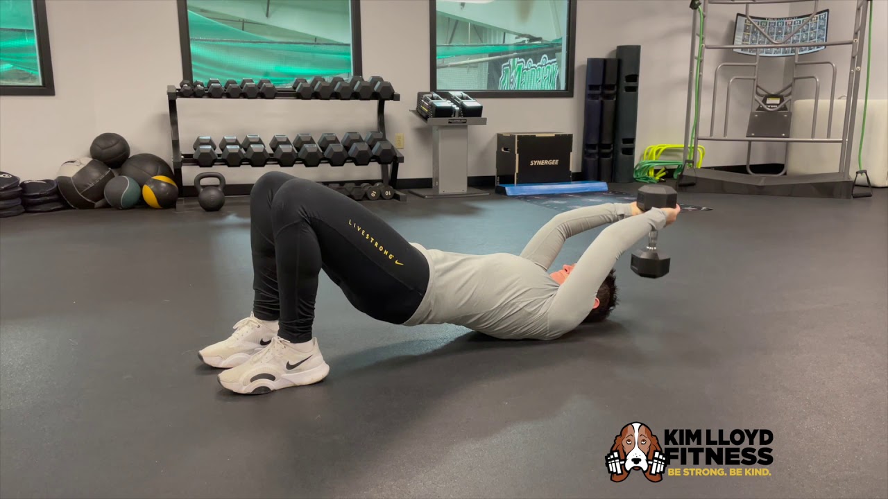 Glute Bridge Hold with DB Pullovers - YouTube